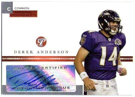 DEREK ANDERSON 2005 Topps Pristine Personal Endorsements Rookie Auto ...