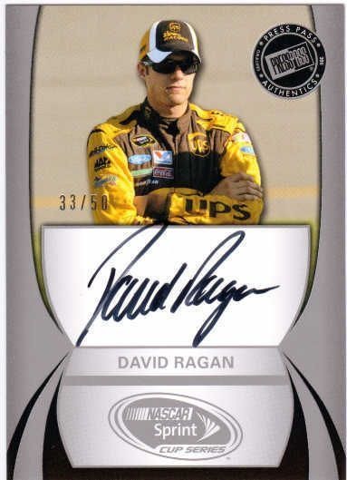 DAVID RAGAN 2011 Press Pass Autographs Silver 33/50 Autograph Auto On ...