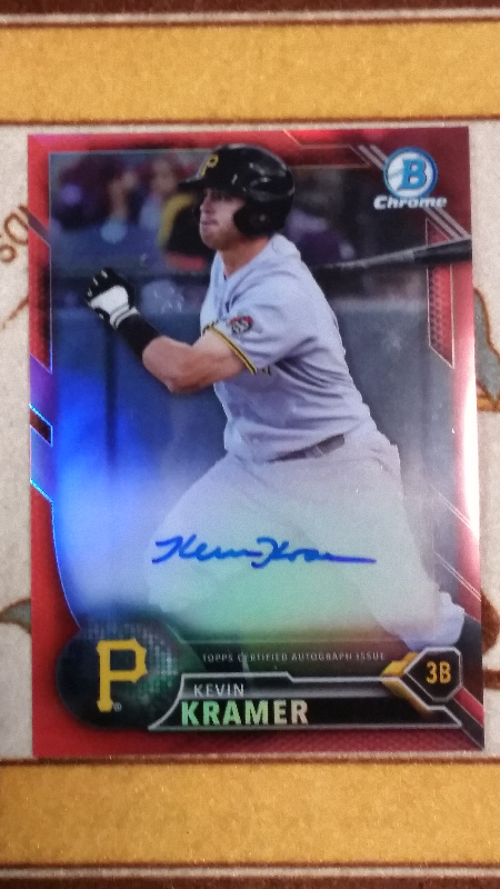 Kevin Kramer 2016 Bowman Chrome Prospects Autographs Red Refractor 2/5 ...