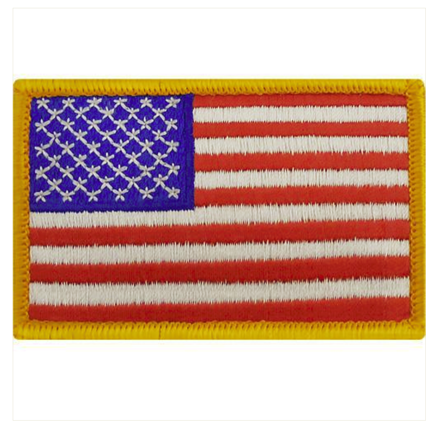 Vanguard FLAG PATCH: UNITED STATES OF AMERICA - HOOK CLOSURE GOLD EDGE ...