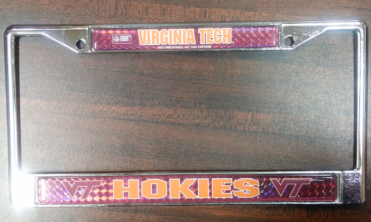 Virginia Tech Hokies Auto Tag License Plate Frame Rico Industries NCAA ...