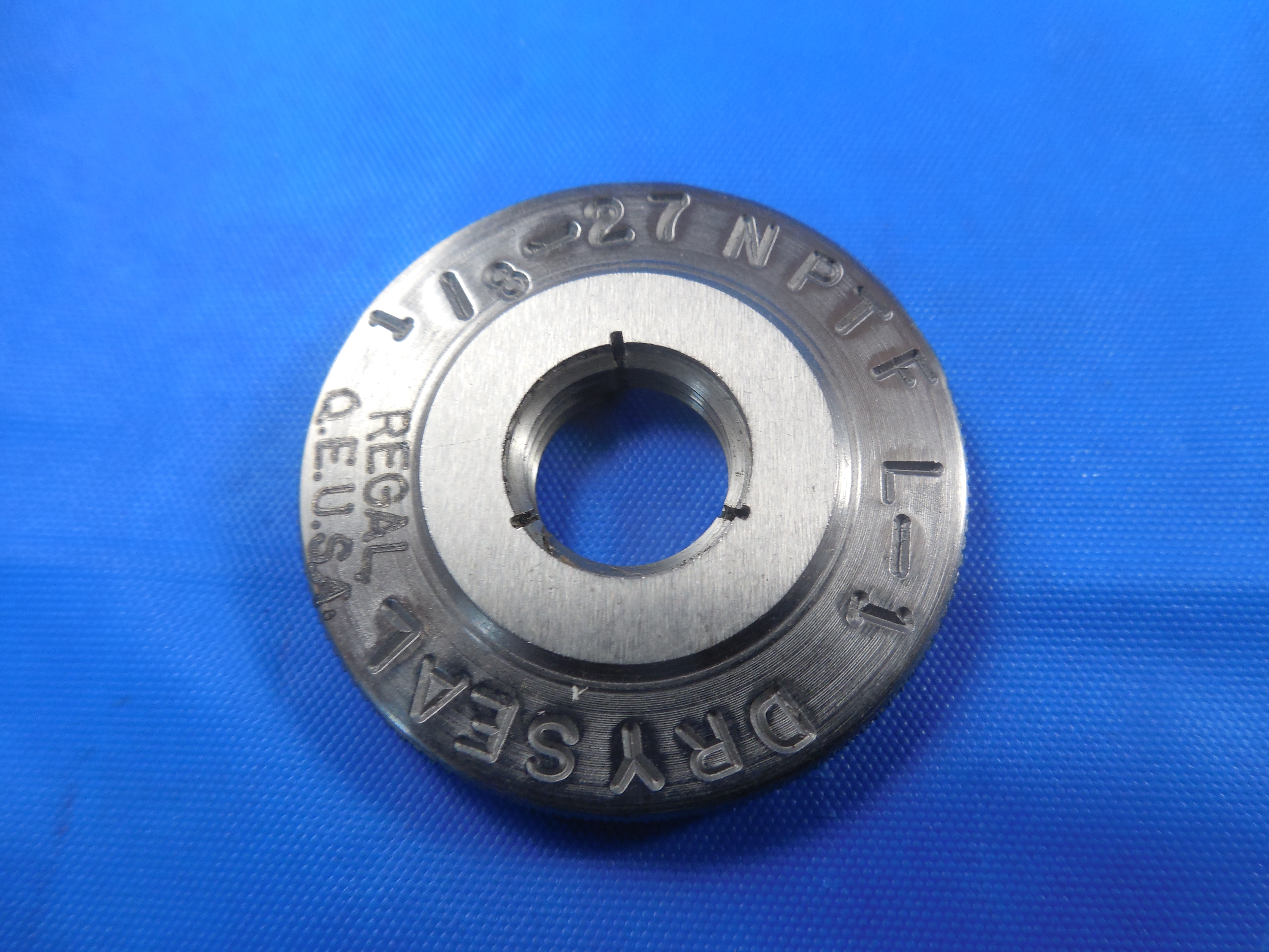 1 8 27 NPTF L1 PIPE THREAD RING GAGE 125 N P T F QUALITY INSPECTION 1 8 27 NPTF L1 PIPE THREAD RING GAGE 125 N P T F QUALITY INSPECTION