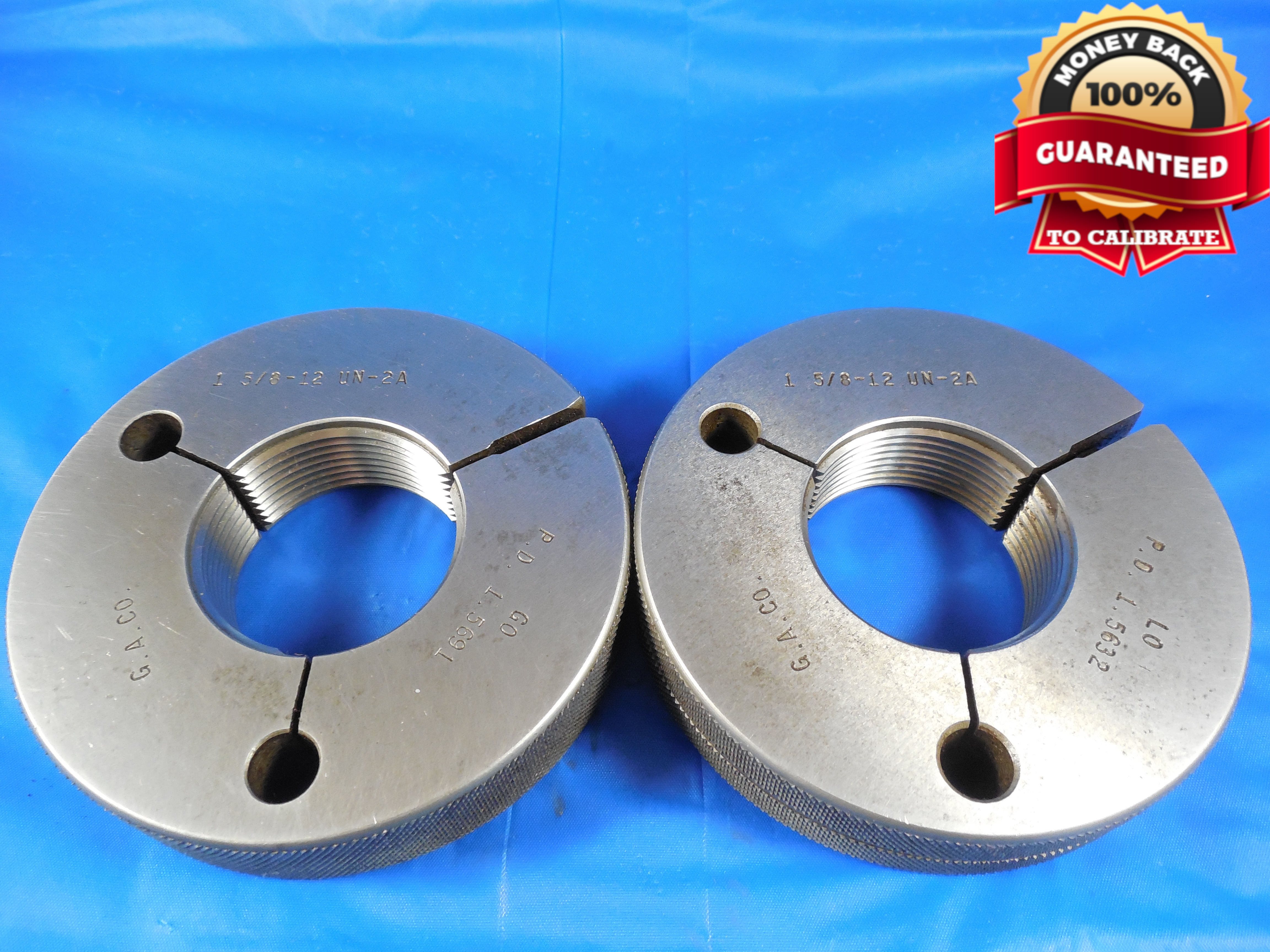 1 5 8 12 UN 2A THREAD RING GAGES 1 625 GO NO GO P D S 1 5691 1 1-5-8-12-un-2a-thread-ring-gages-1-625-go-no-go-p-d-s-1-5691-1