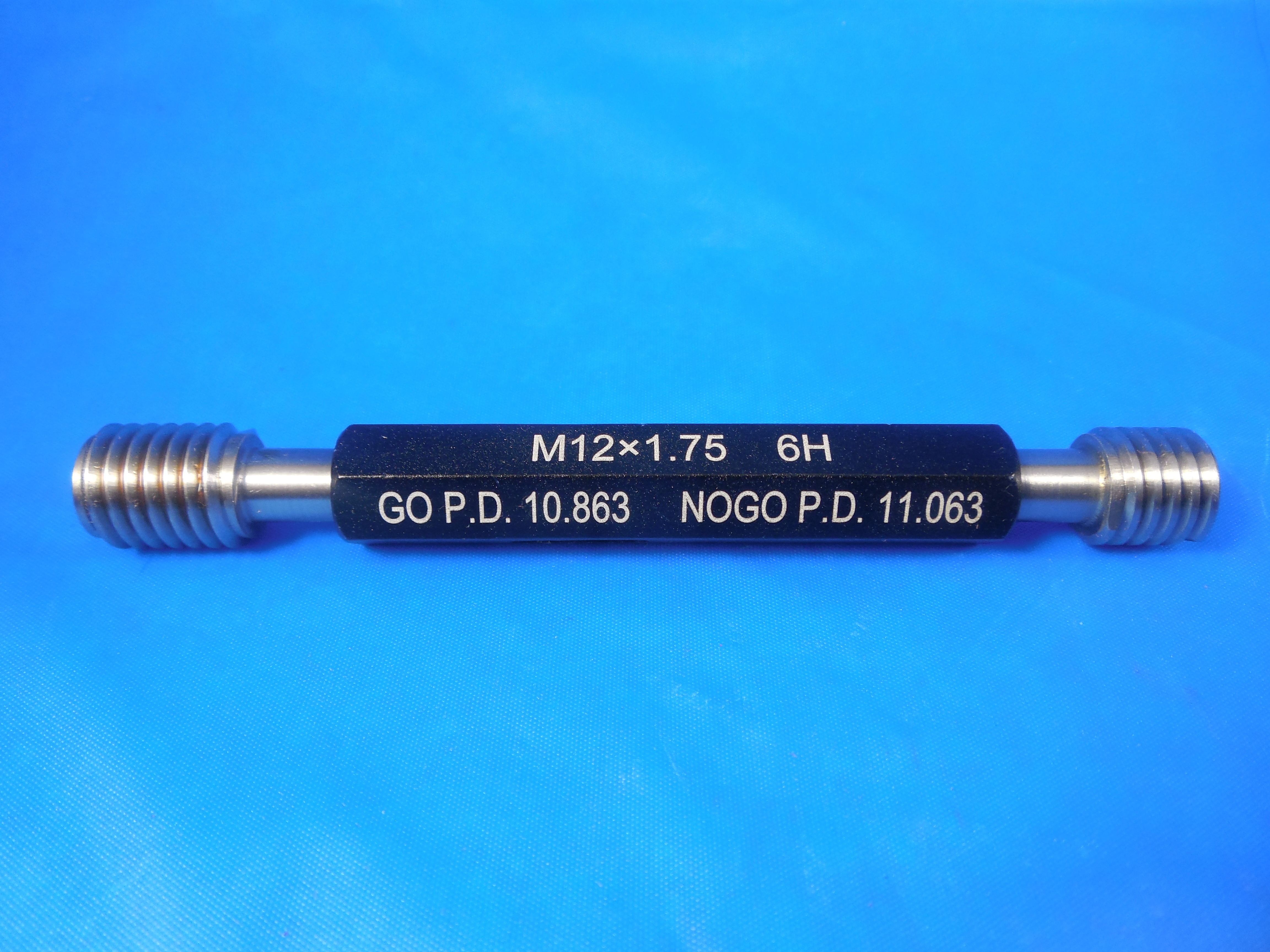 NEW M12 X 1.75 6H METRIC THREAD PLUG GAGE GO NO GO P.D.'S = 10.863 & 11.063 TOOL | eBay