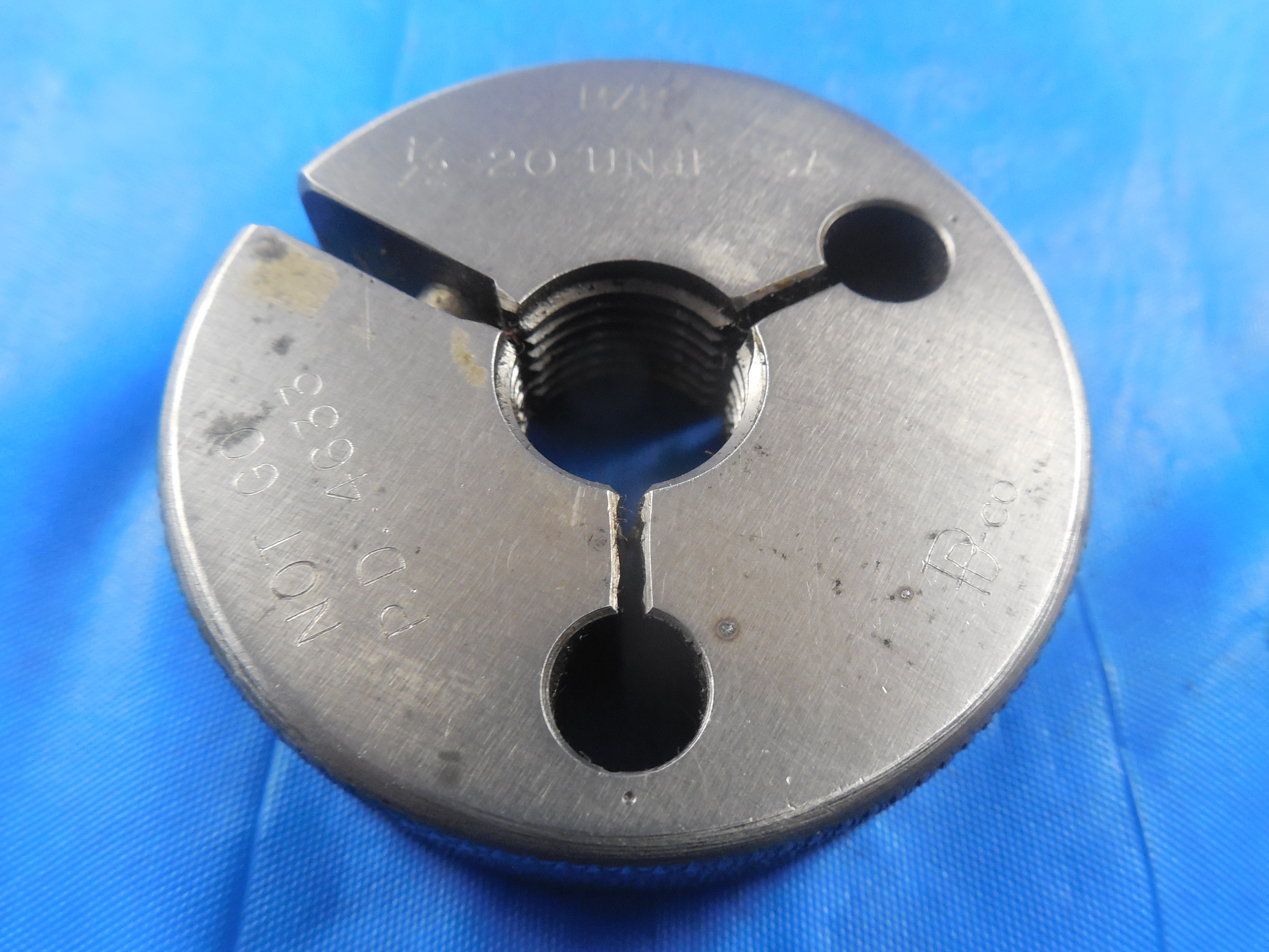 1 2 20 UNJF 3A BEFORE PLATE THREAD RING GAGE 5 NO GO ONLY P D 4633 1-2-20-unjf-3a-before-plate-thread-ring-gage-5-no-go-only-p-d-4633
