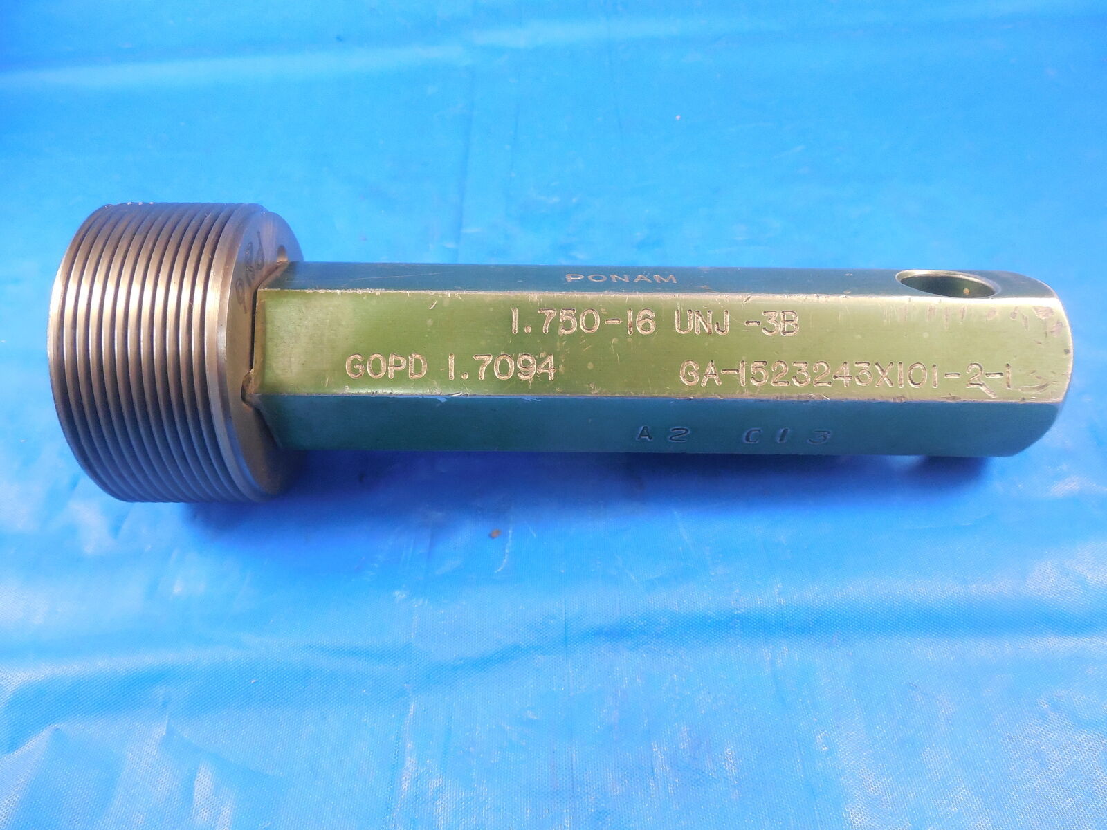 1 3 4 16 UNJ 3B THREAD PLUG GAGE 1 75 GO ONLY P D 1 7094 QUALITY
