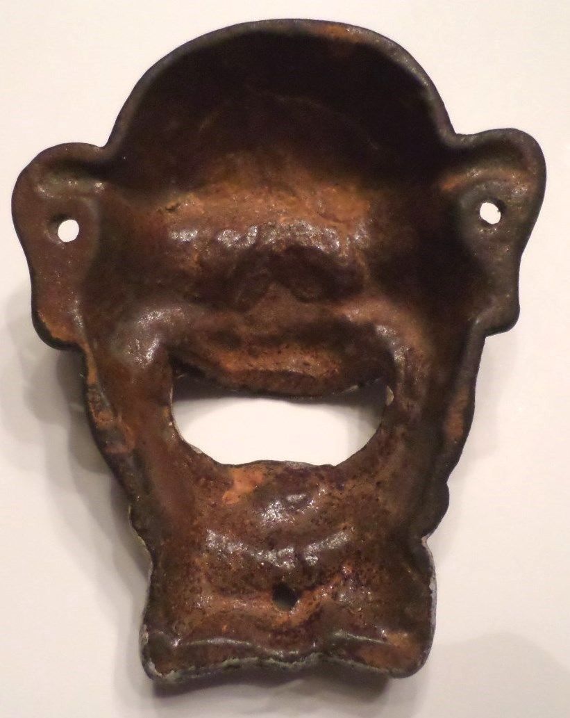 Cast Iron Black Americana Smiling Face Man Bottle Opener Wall Mounted ...