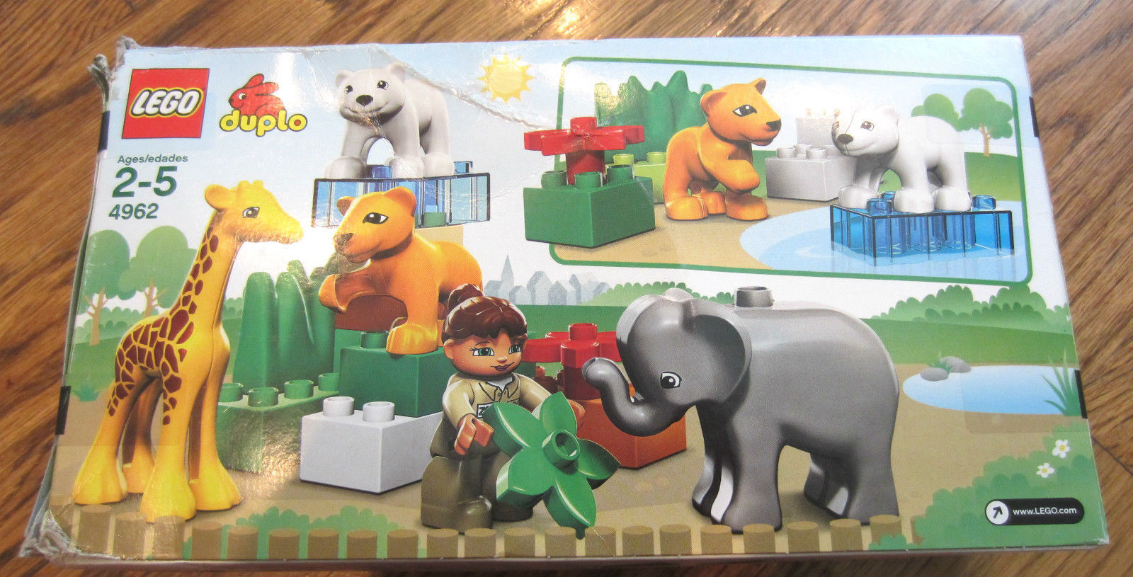 LEGO DUPLO 4962 BABY ZOO NEW GIRAFFE ELEPHANT POLAR BEAR LION SET BOX