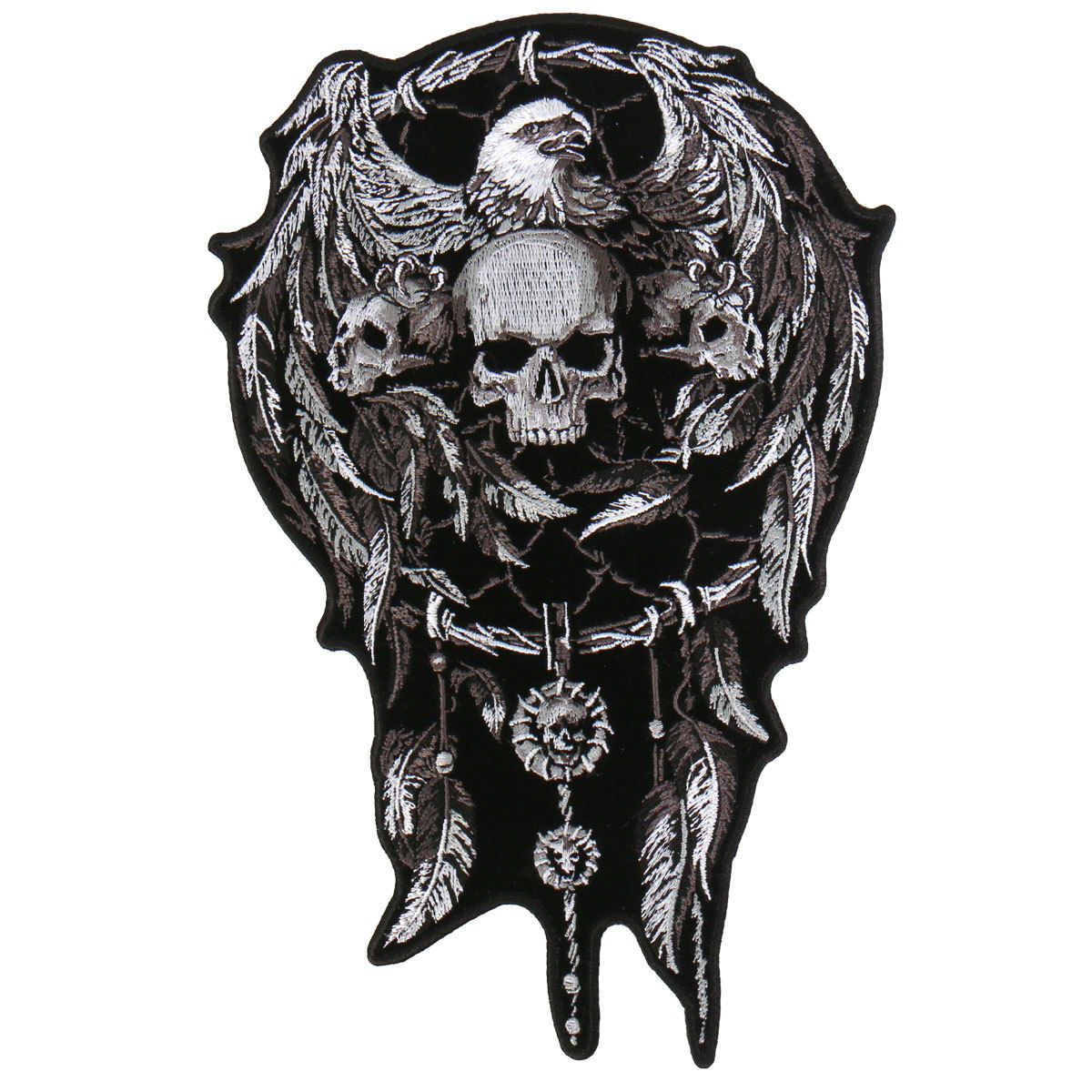 Motorcycle Biker Uniform Back Patch 4" X 6" Dreamcatcher With Skull ...