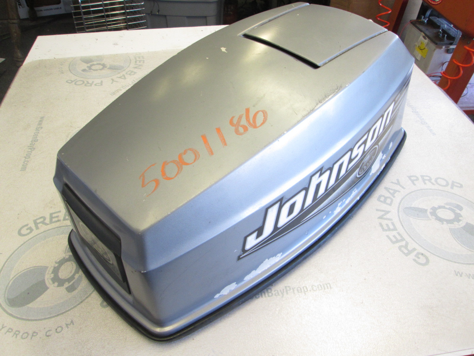 5001186 Johnson Evinrude Grey Engine Cover Cowling Top Cowl 50 Hp 2000 ...