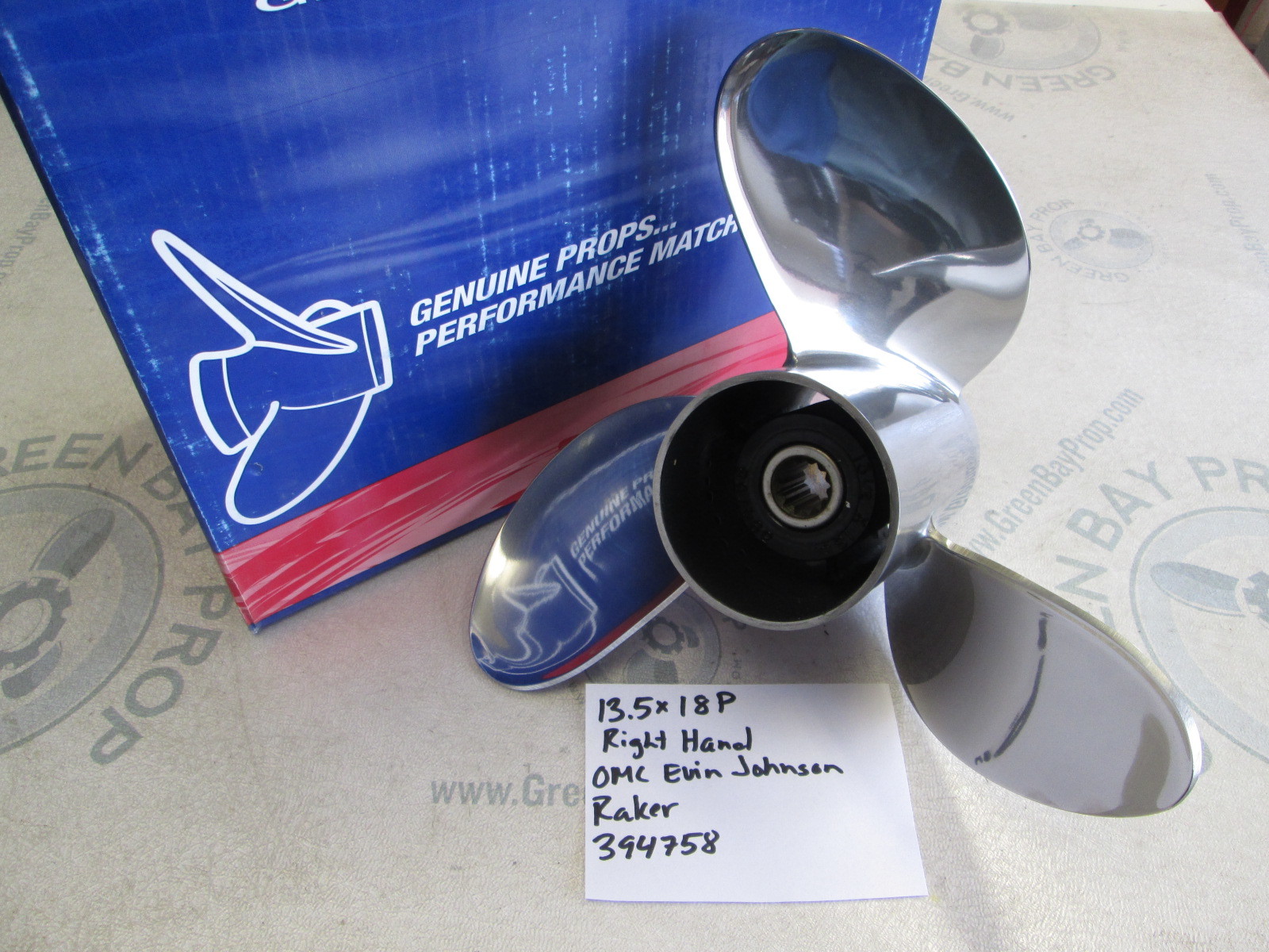 13.5 x 18 Pitch Stainless Raker Prop for 40-140 Hp Evinrude Johnson ...