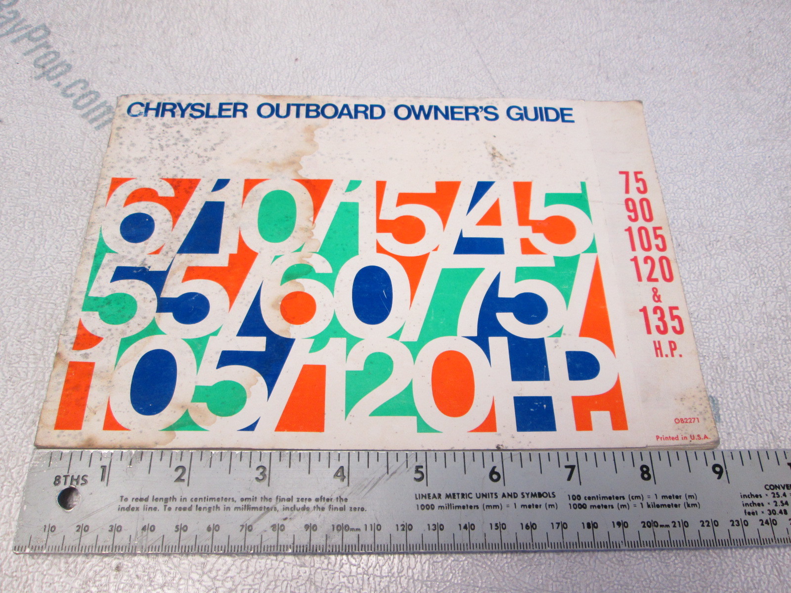 Chrysler Outboard Owner's Guide 75-135 Hp OB2271 | Green Bay Propeller ...