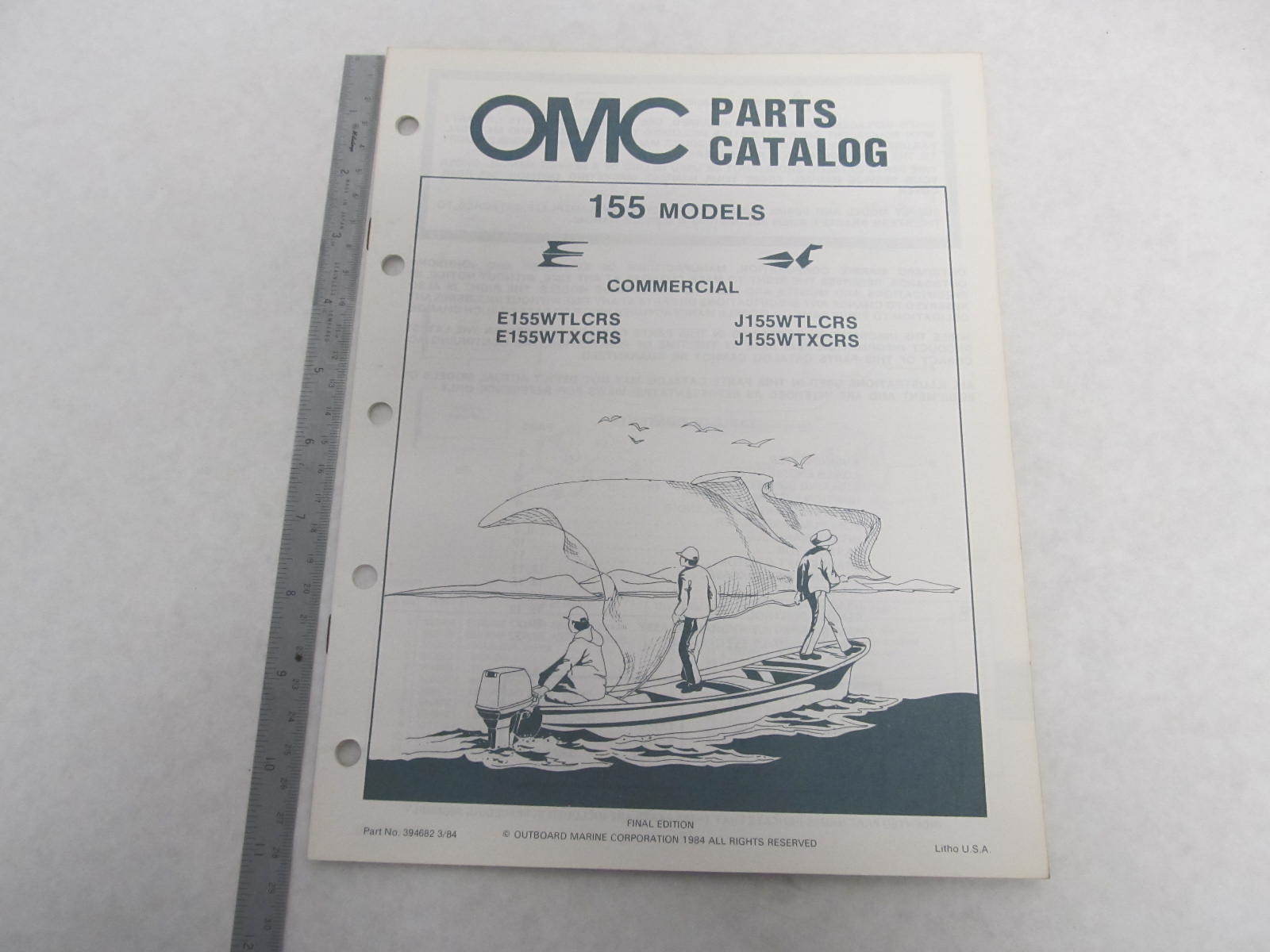 394682 OMC Evinrude Johnson 1984 Outboard 155 HP Commercial Parts ...