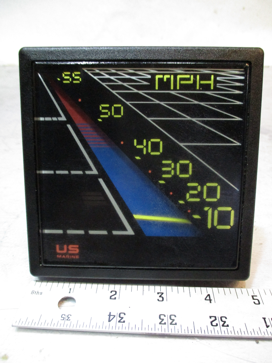 1980s Bayliner Capri Square Speedometer MPH Gauge Faria Blue Red ...