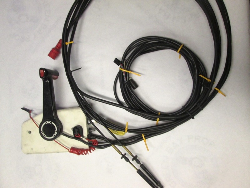 OMC Evinrude Johnson Side Mount Remote Control Trim Tilt Red Plug 17 ft ...