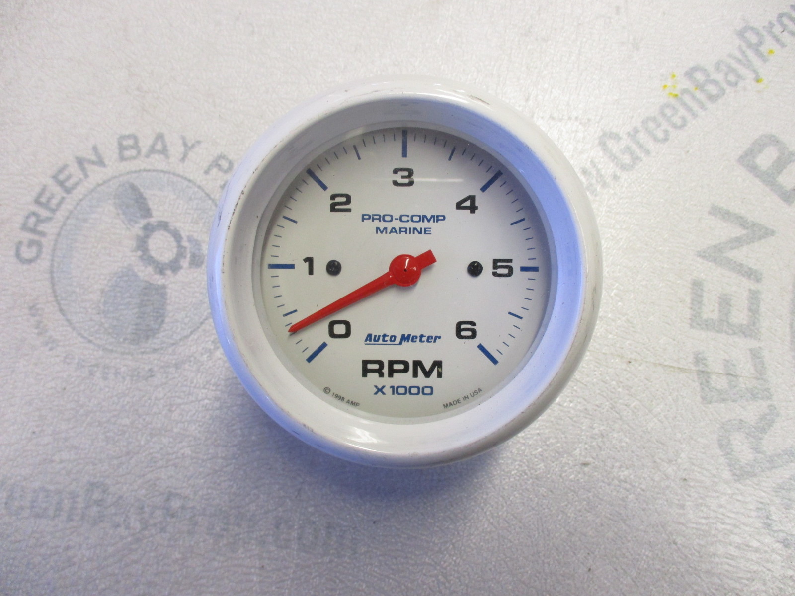 Auto Meter Pro-Comp Marine RPM Tach Tachometer 6000 6k White | Green ...