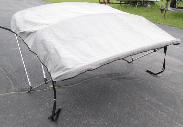 Gray Boat Bimini Top Sun Shade 80" Wide 3 Bow With Storage Boot ...