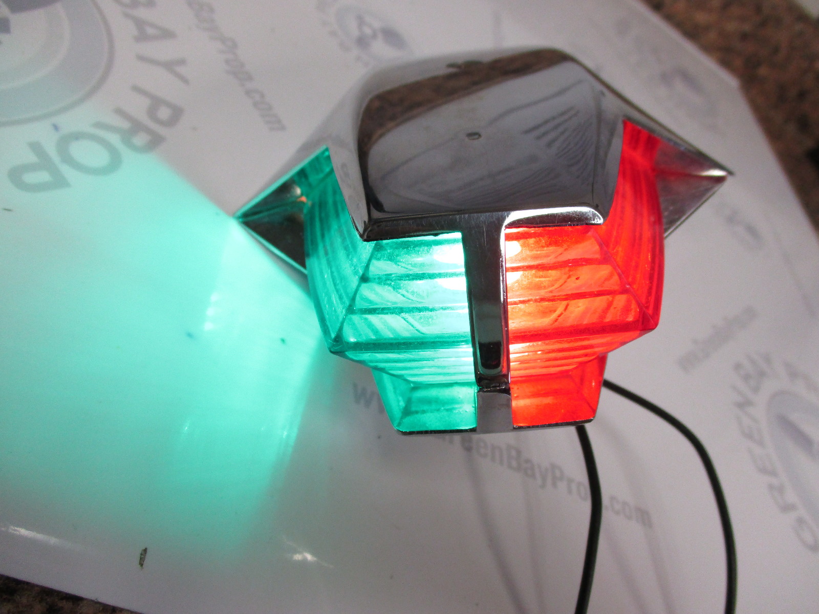Vintage Retro Boat Bow Light Chrome w/Red & Green Lens | Green Bay ...