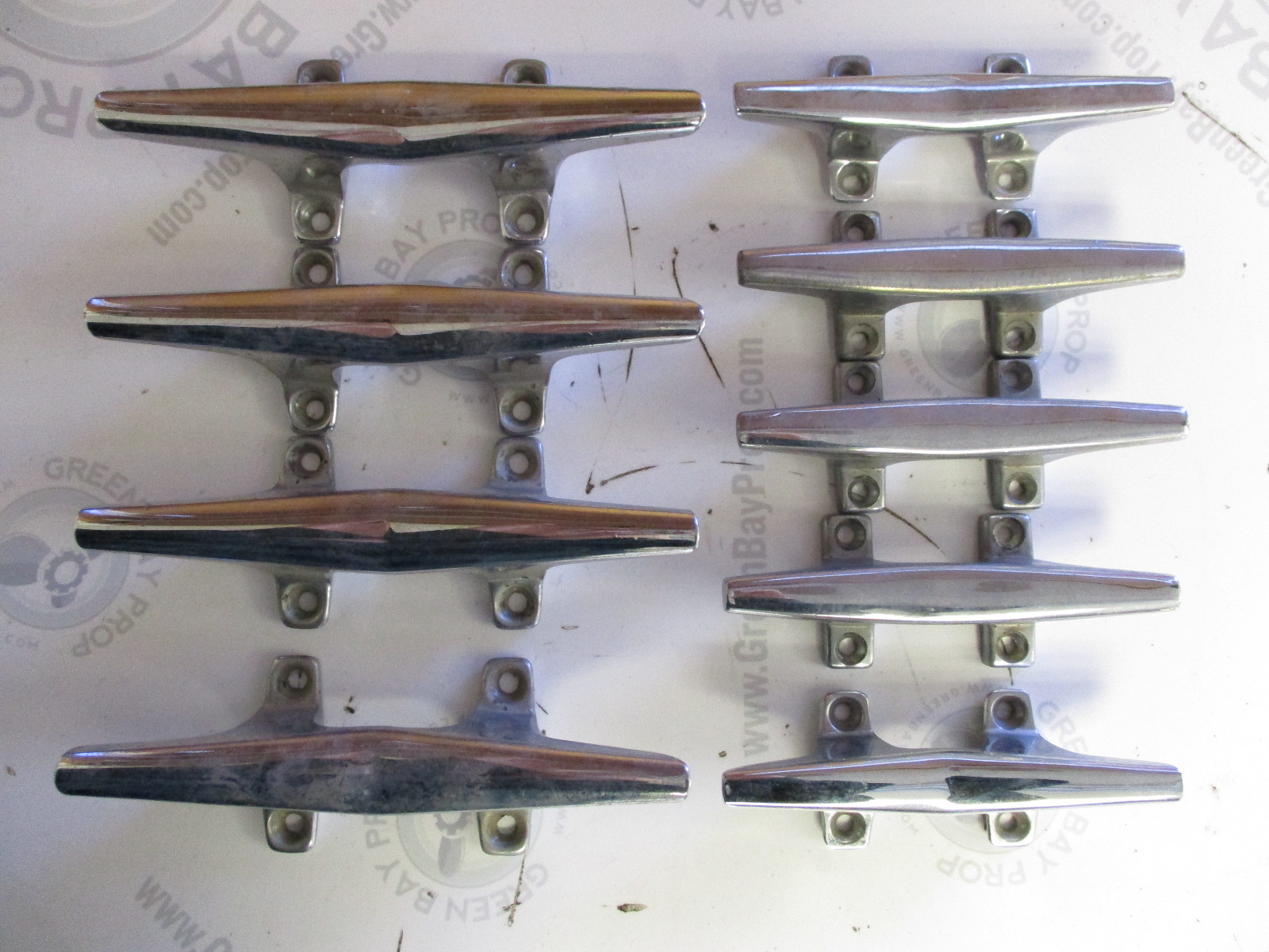 Set of 9 Stainless Boat Cleats 4 Large 5 Small | Green Bay Propeller ...