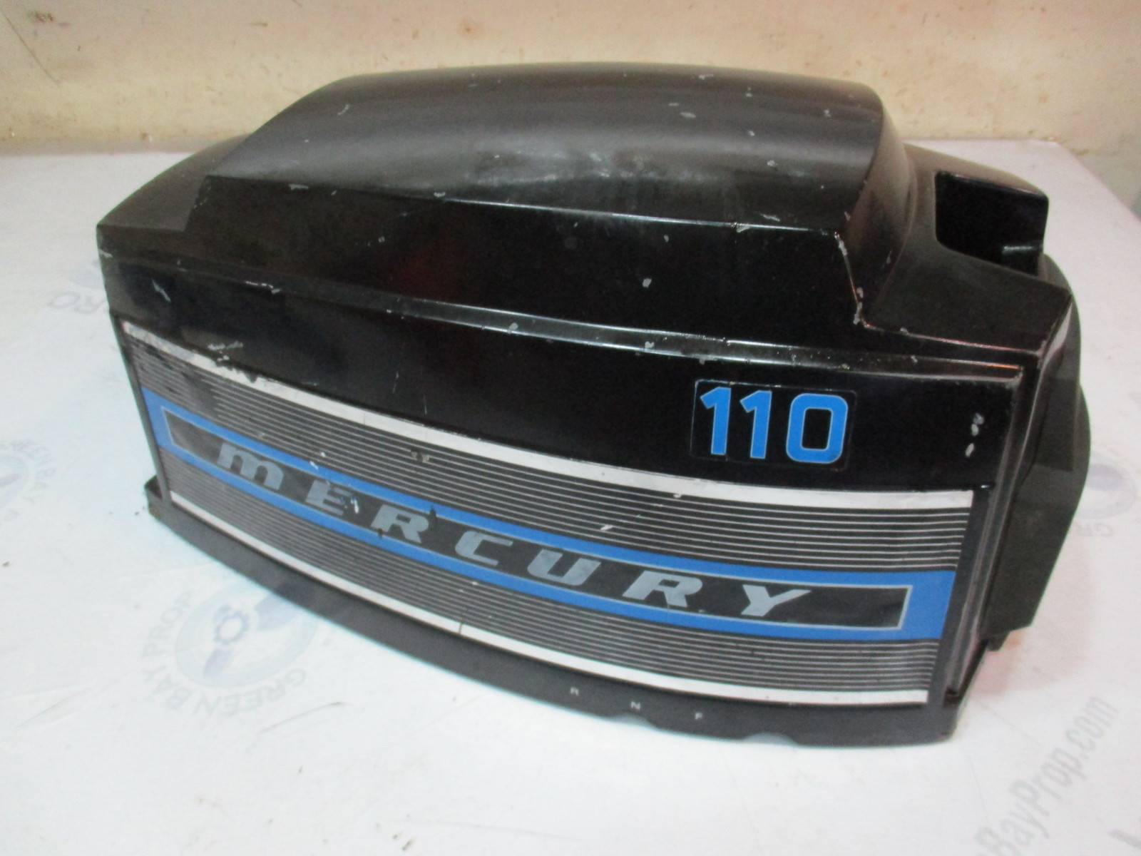 Mercury Outboard Top Motor Engine Cowl Cover Merc 110 Black Blue 1970's ...