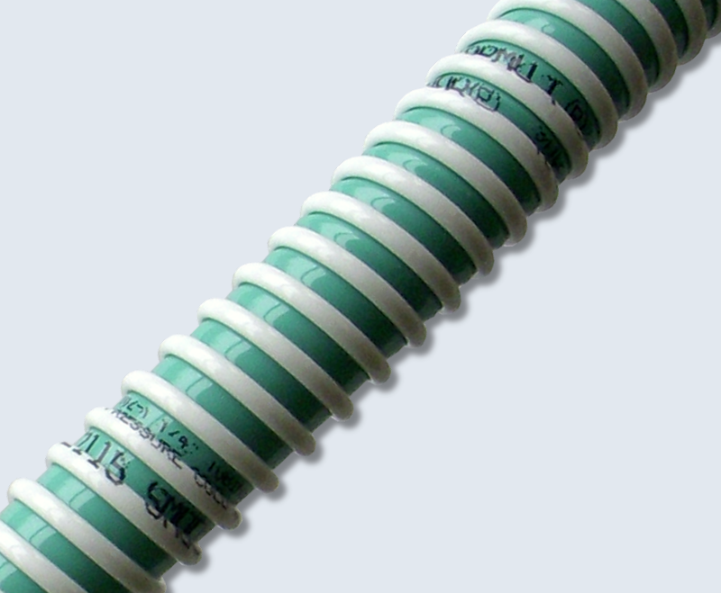 1-1/4" x 25 ft Green & White Ribbed Flex-Fill Smooth Bore Fresh Water ...
