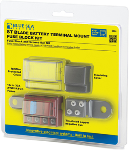 ST-BLADE BATTERY TERMINAL MOUNT FUSE BLOCK KIT-Fuse Block Kit, 4 ...