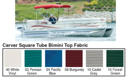4 BOW SQUARE TUBE PONTOON TOP FABRIC AND BOOT FOR 48" HIGH FRAME ...