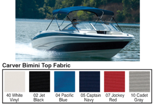3 BOW BIMINI TOP FABRIC W/BOOT FOR 46" HIGH FRAME, SUNBRELLA ACRYLIC-6 ...