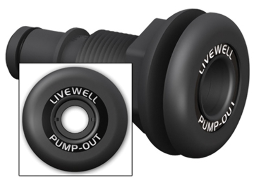 FLOW-RITE QWIK-LOK PUMP-OUT DISCHARGE FITTING, STRAIGHT- w/Decal, Black ...