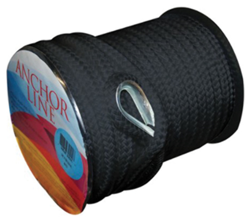 BRAIDED NYLON ANCHOR LINE-Black 3/8 X 100 | Green Bay Propeller ...