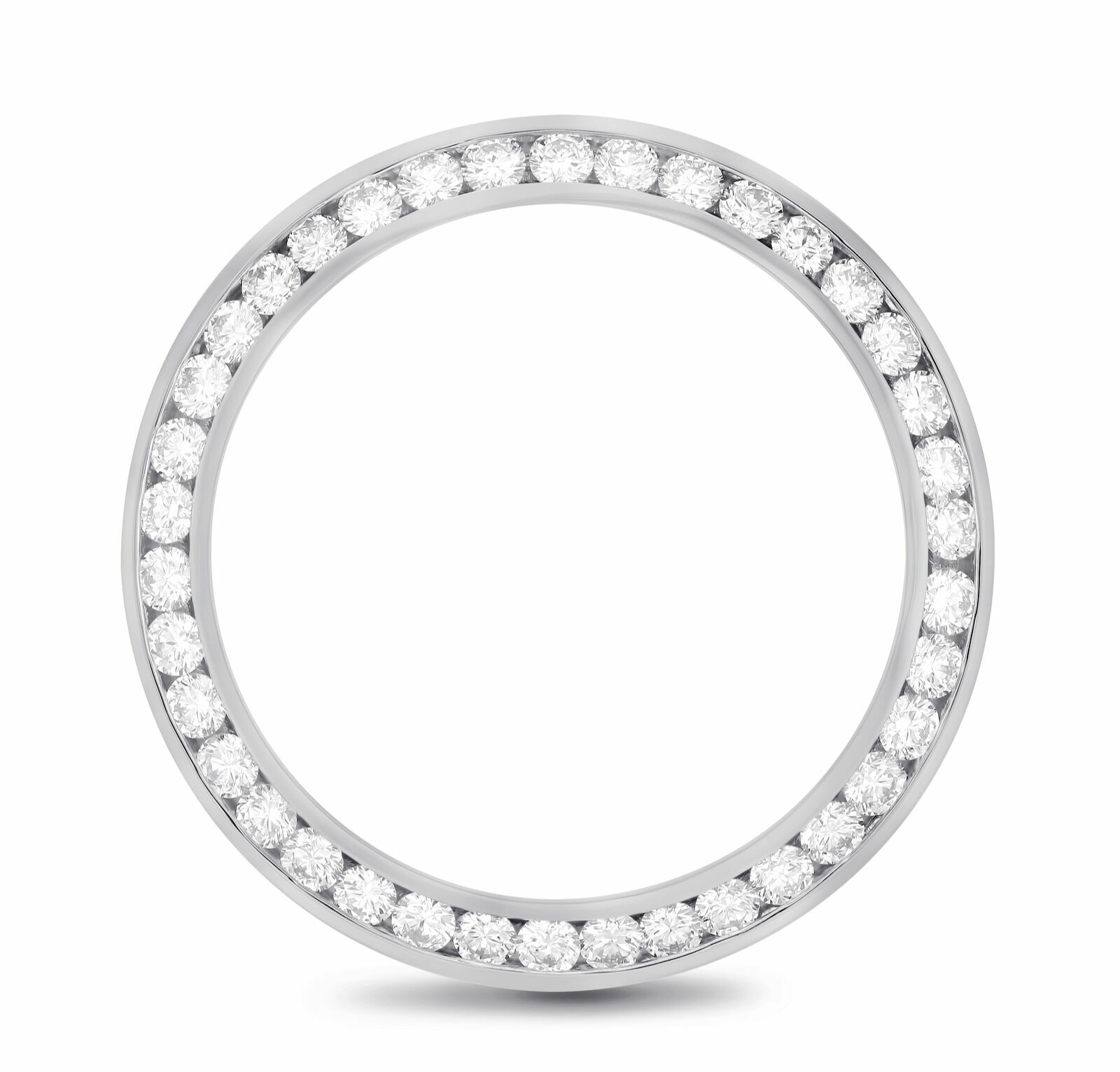MIDSIZE 2.20CT CHANNEL SET DIAMOND BEZEL 14K WHITE GOLD FOR ROLEX 31MM ...