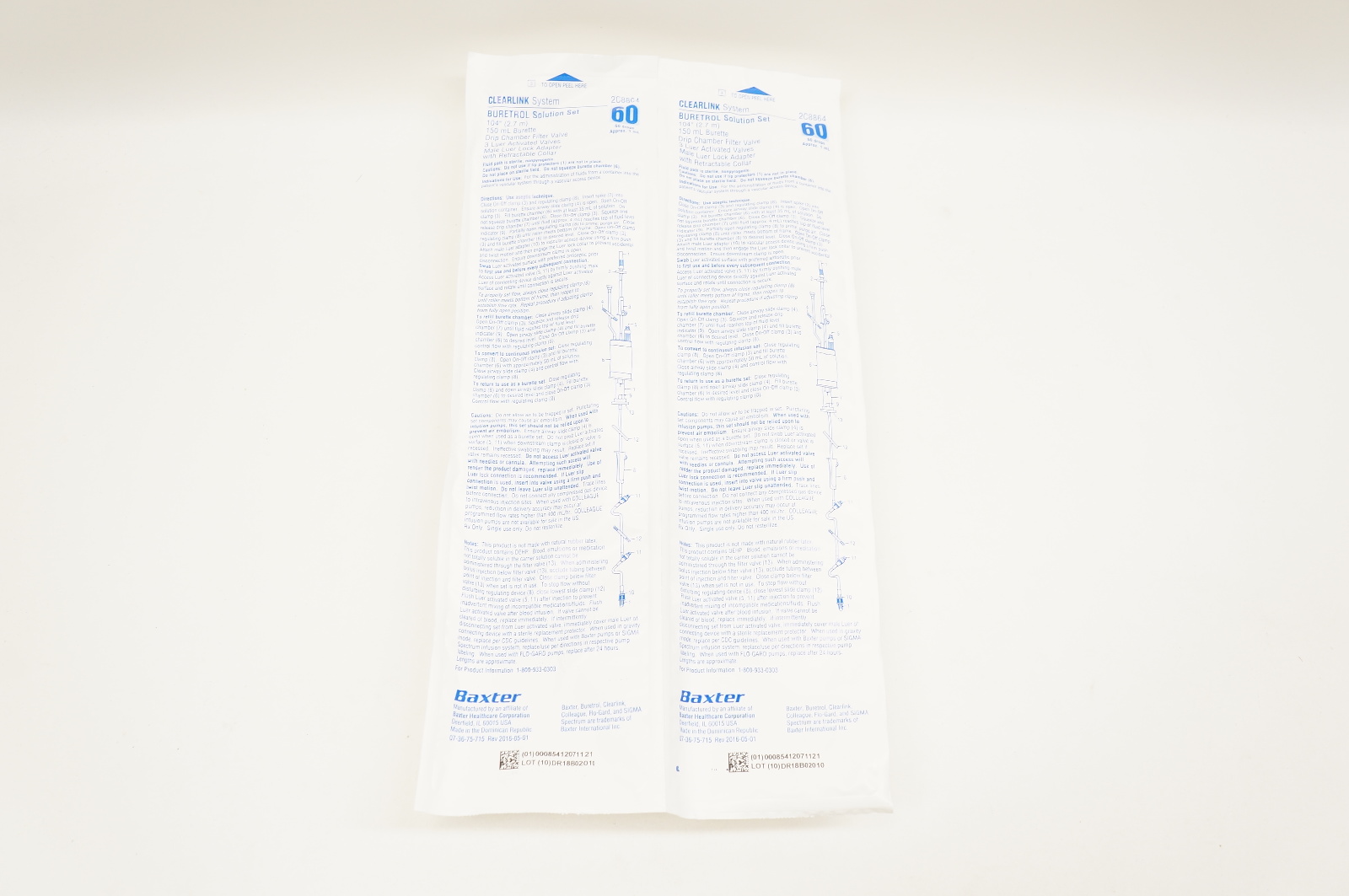 Baxter 2C8864 CLEARLINK System Buretrol Solution Set 104inch - Box of ...