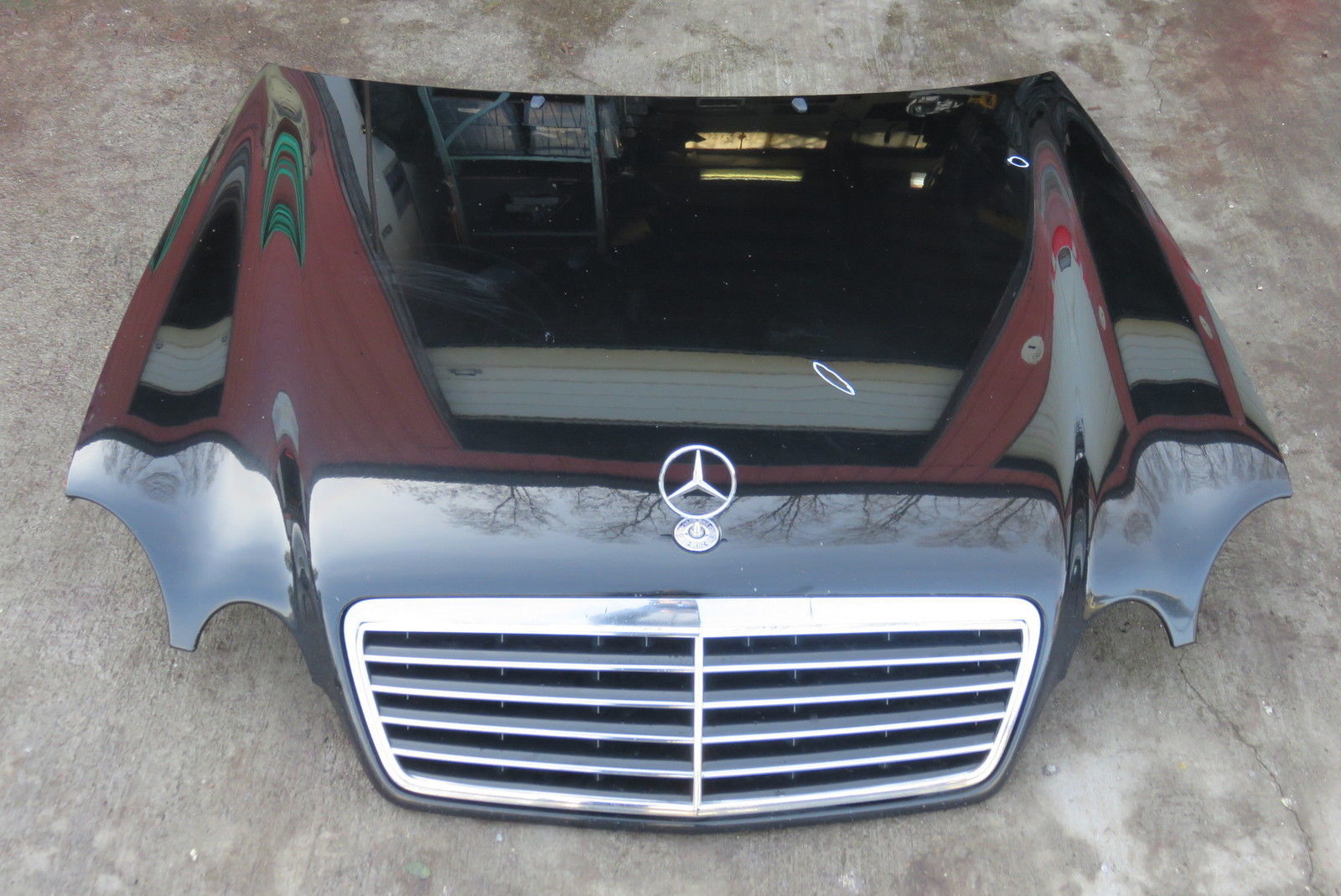 03 Mercedes CLK430 W208 hood panel w/ grill grille oem black clk320 ...