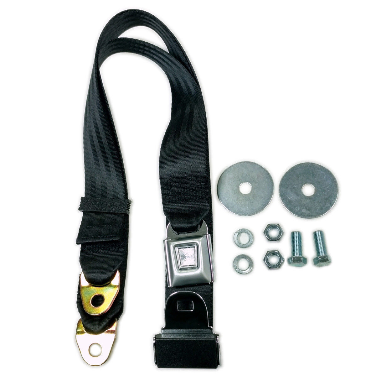 72" Universal 2-Point Lap Belt BLACK Seat Belt, Each - Hot Rat Street ...