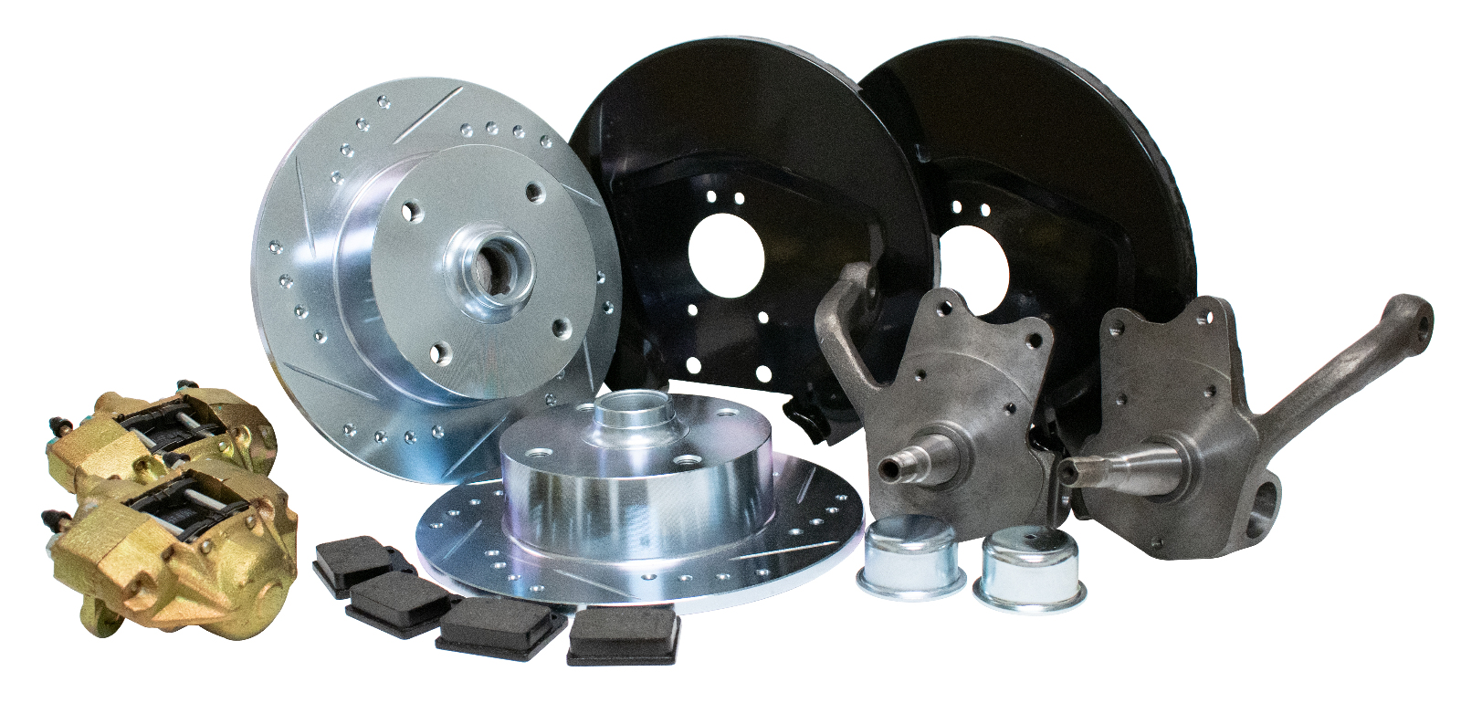 Front Disc Brake Kit w/ Stock-Style Spindles, Ball Joint, 4x130 with ...