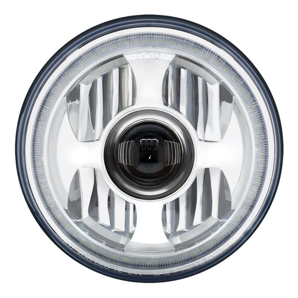 7" High Power Led Projection Headlight With Dual Function Led Halo Ring ...