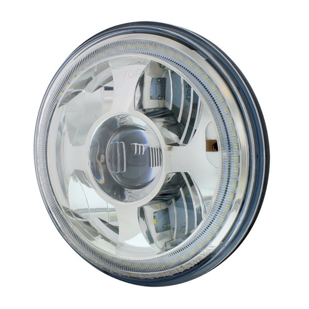 7" High Power Led Projection Headlight With Dual Function Led Halo Ring ...