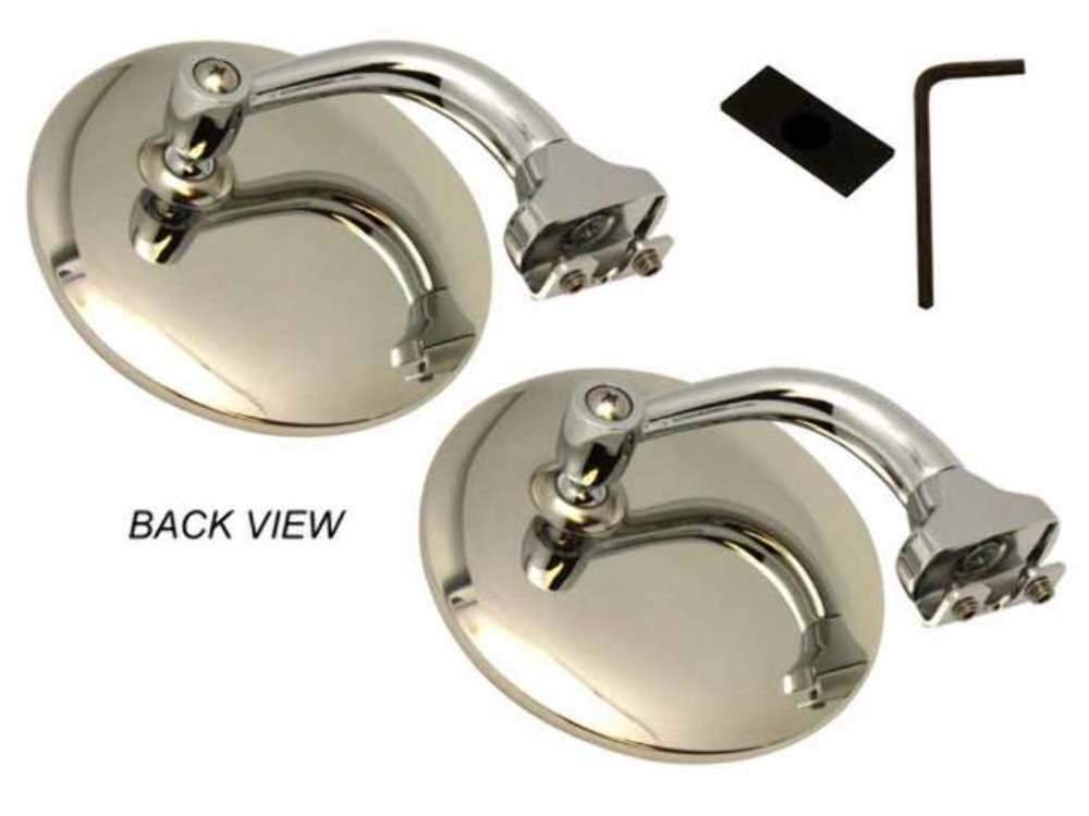 STREET ROD 4" STAINLESS STEEL UNIVERSAL PEEP MIRROR L OR R DOOR EDGE ...