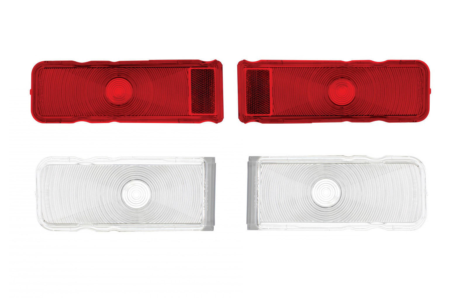 (2) Tail Light & (2) Back-Up Light Lenses Kit, Compatible with Chevy ...