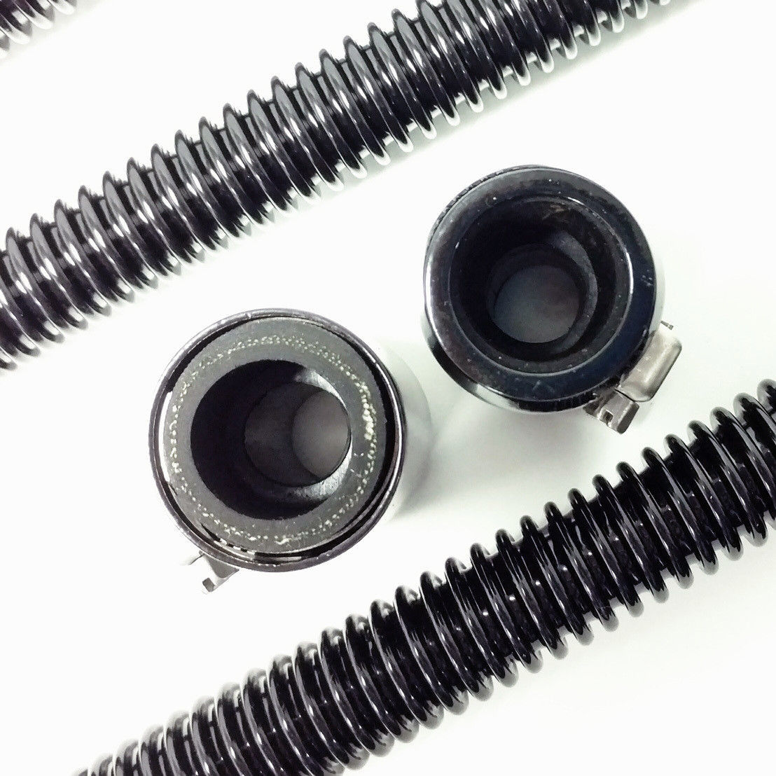 48" Black Stainless Flexible Radiator & Heater Hose Kit w/ Black End ...