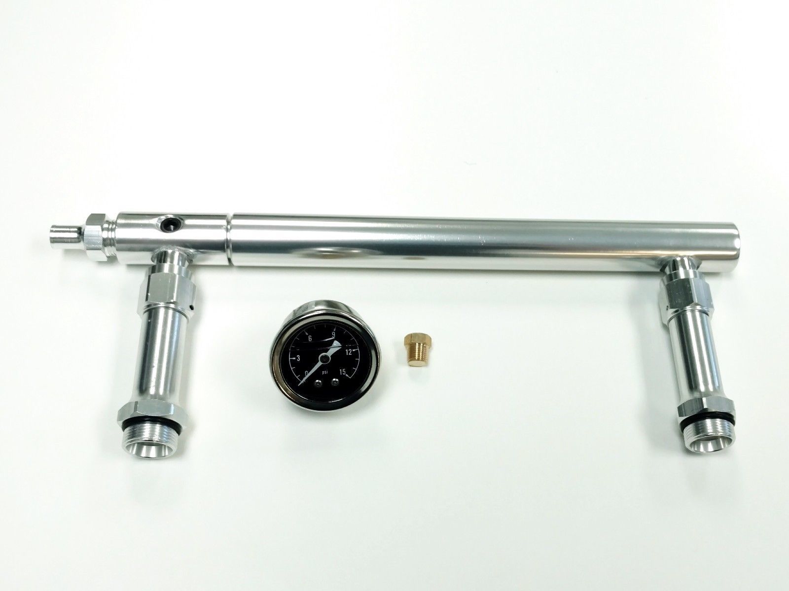 Aluminum Holley 4150 Double Pumper Fuel Line Log Clear Anodized & Black ...