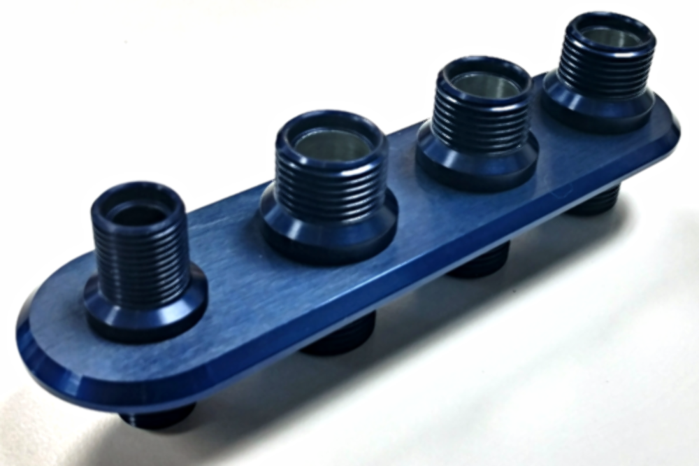 Blue Aluminum 4 Port Straight AC Air Conditioning Heater Hose Firewall ...