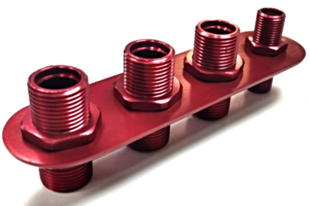 Red Aluminum 4 Port Straight AC Air Conditioning Heater Hose Firewall ...