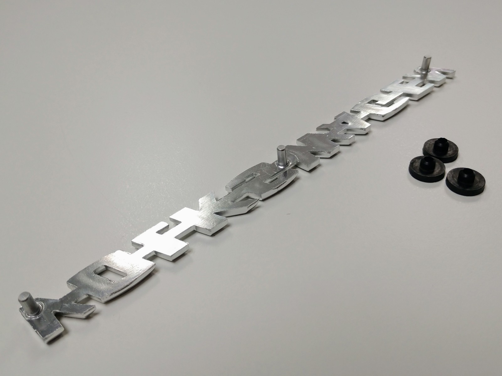 Decklid Emblem w/ Clips, Brushed, "Volkswagen", T-1 67-79, T-3 67-73 ...