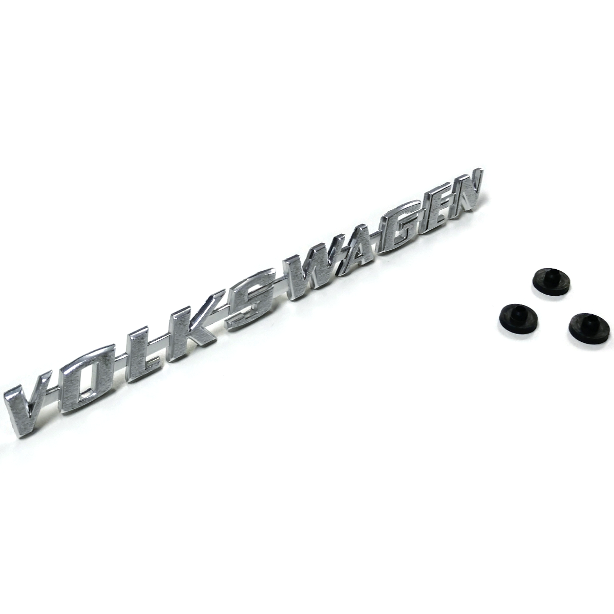Decklid Emblem w/ Clips, Brushed, "Volkswagen", T-1 67-79, T-3 67-73 ...