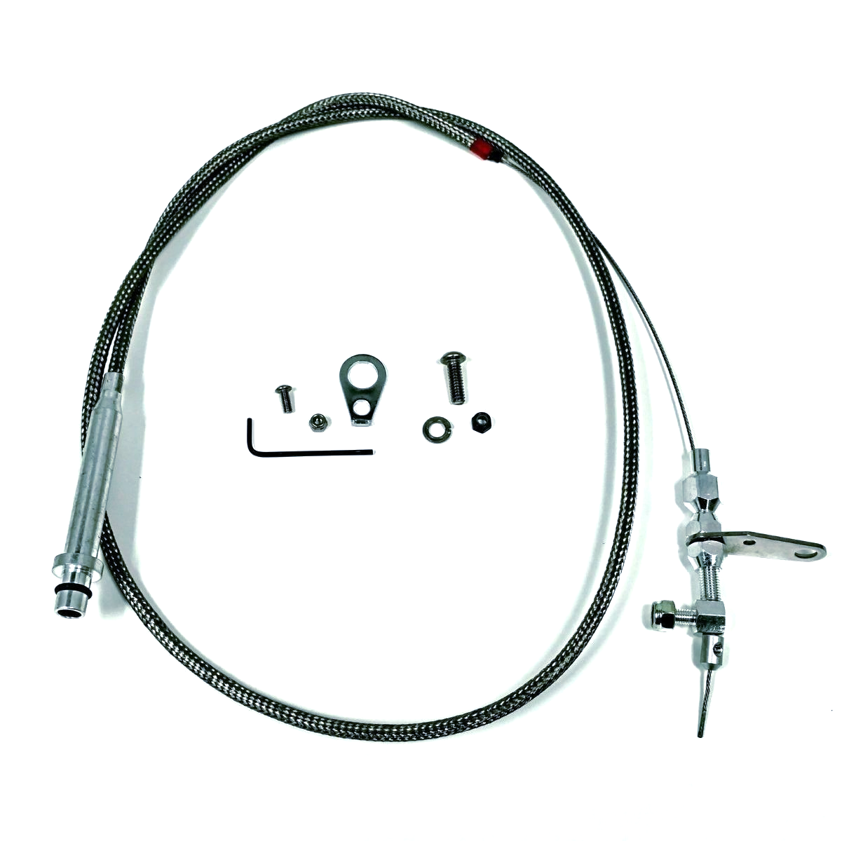 TH350 57" Braided Stainless Steel Kick Down Cable SBC BBC Turbo Tranny ...