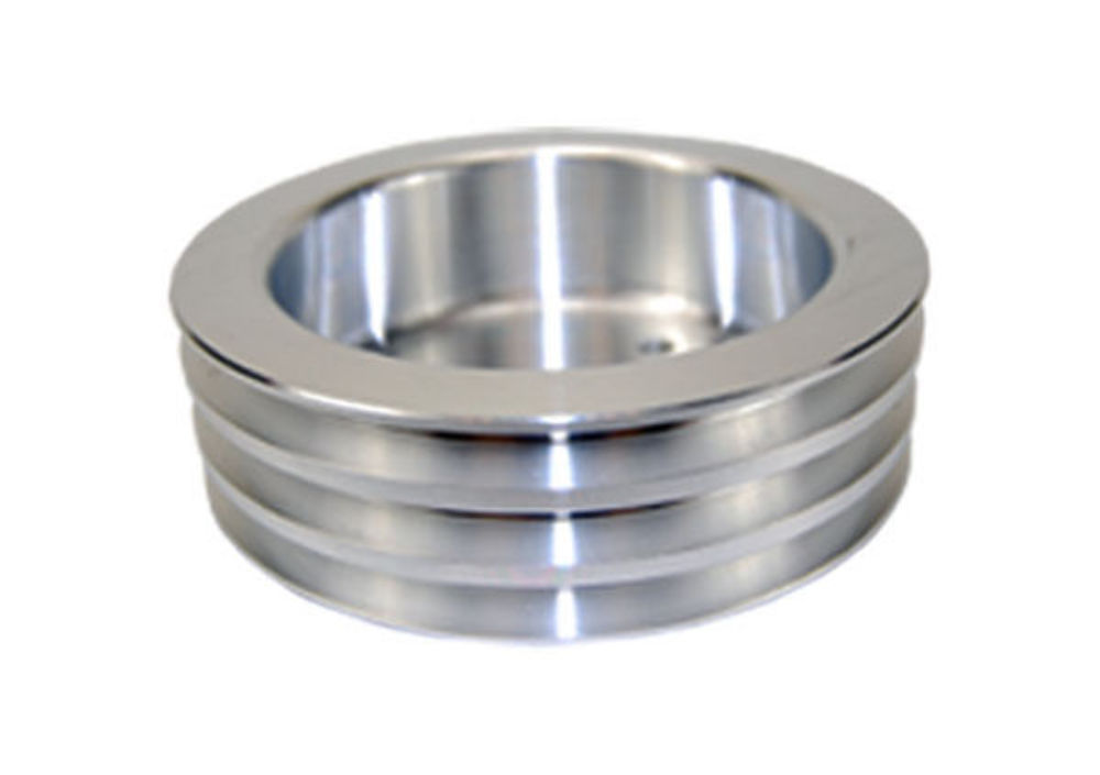 Machined Aluminum SWP Triple Groove Crankshaft Pulley, Fits Chevy BBC ...