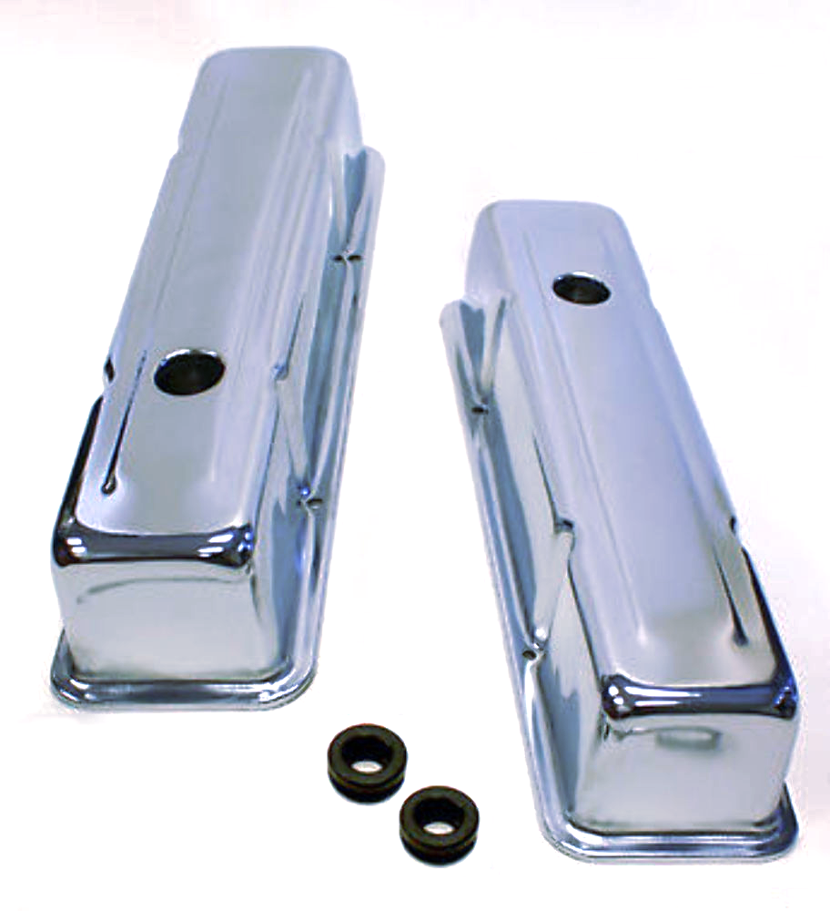 Tall Chrome Steel Valve Covers, Fits Small Block Chevy 283-350 V8 ...