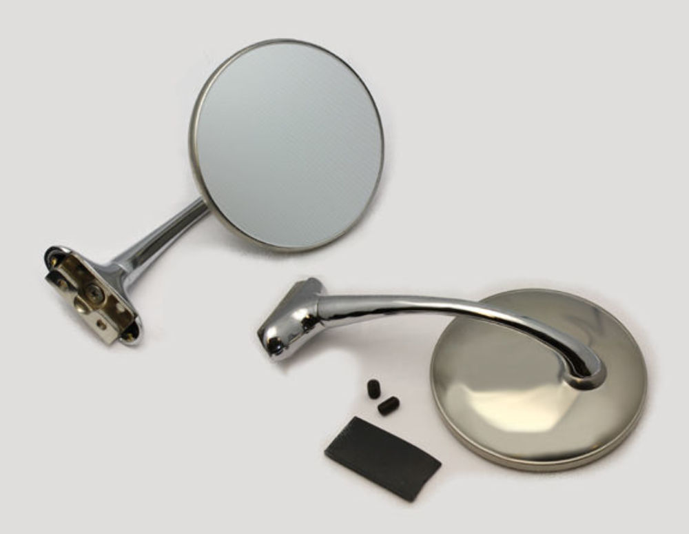 RAT ROD 4" STAINLESS STRAIGHT ARM PEEP MIRROR GM FORD EACH | Pirate Mfg