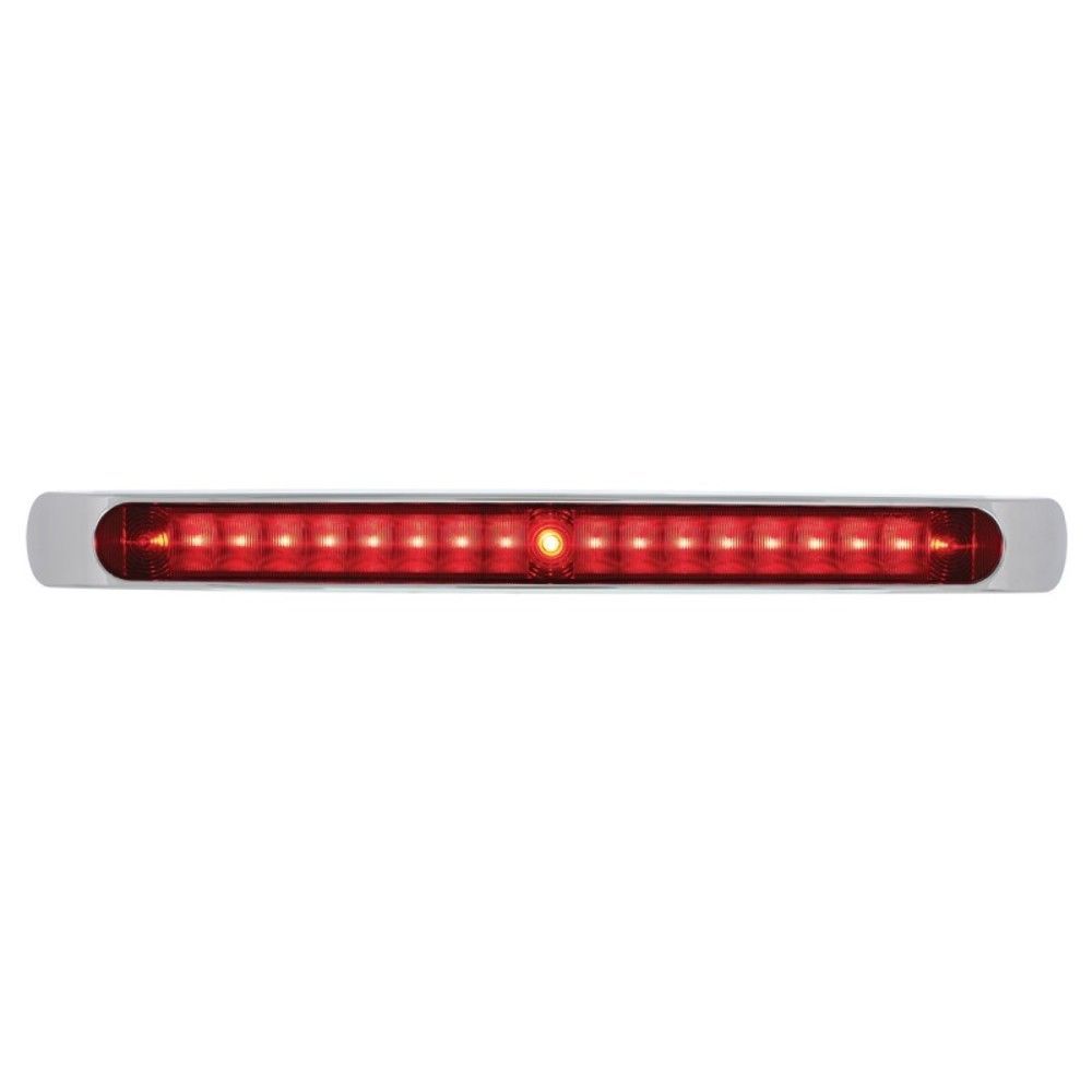 17" LED Tail Light Bar With Chrome Bezel Red LED And Lens Stop Turn ...